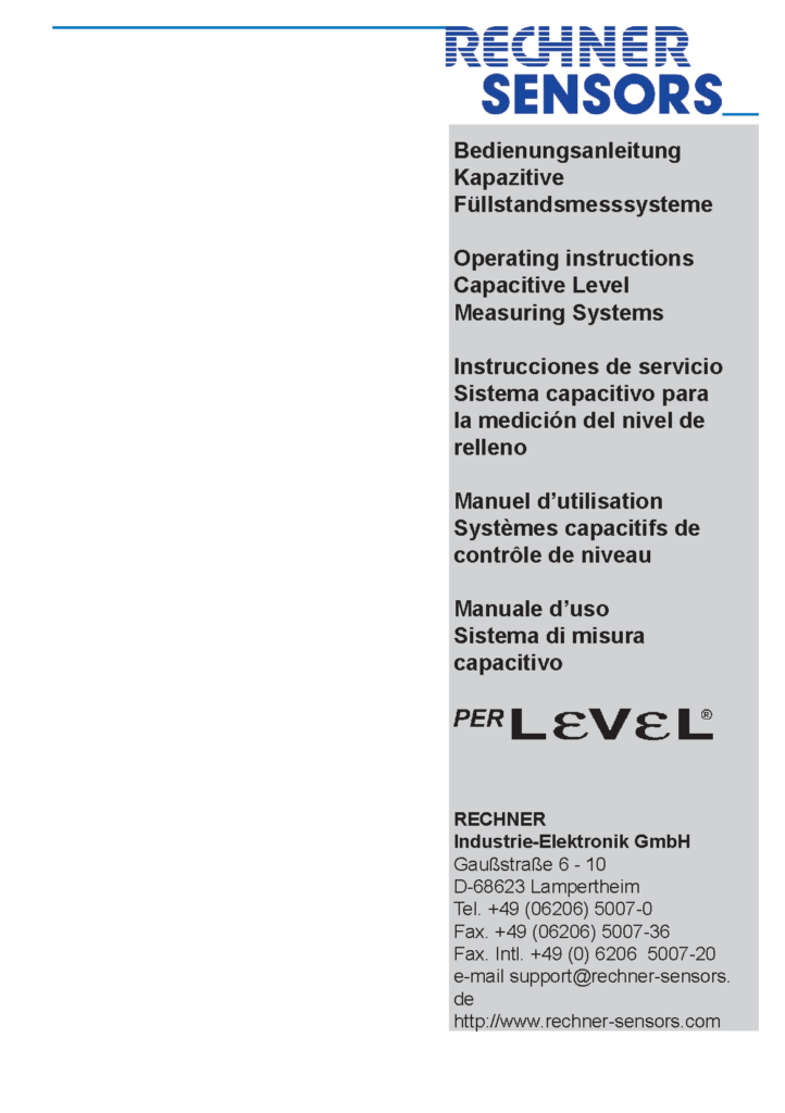 PerLevel KFS KFA KFX Probes 1 to 4 switching points - Rechner Sensors